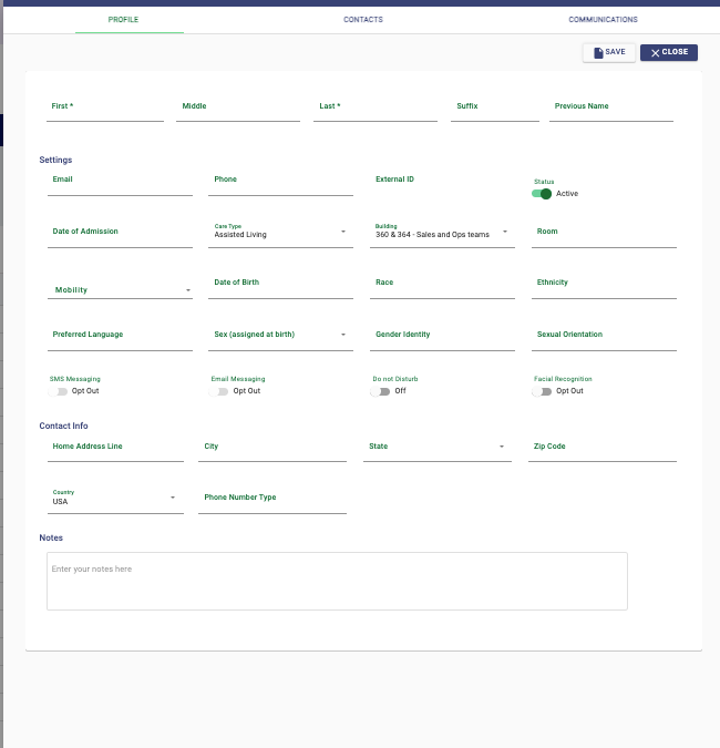 Managing Your Resident Roster