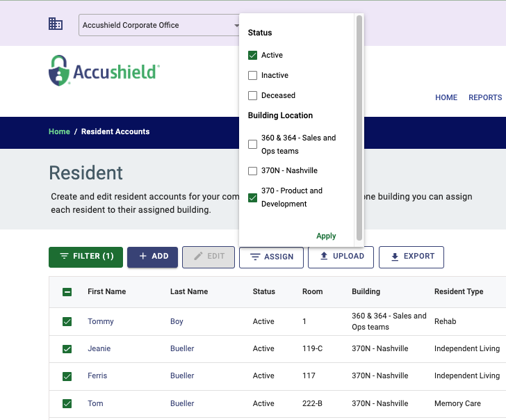 Managing Your Resident Roster