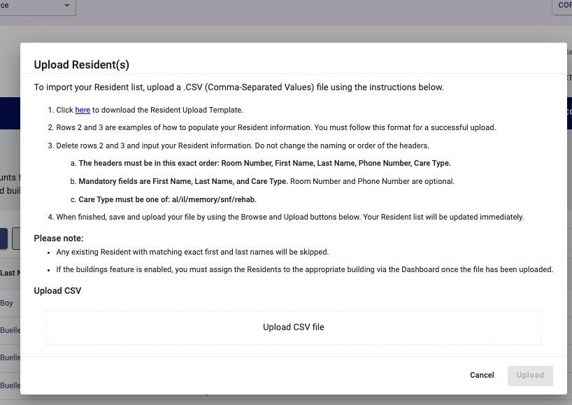Managing Your Resident Roster