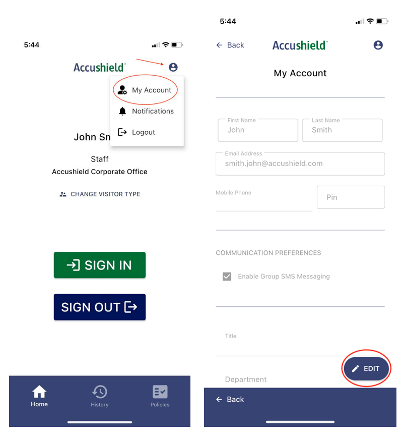 Mobile - Profile Management