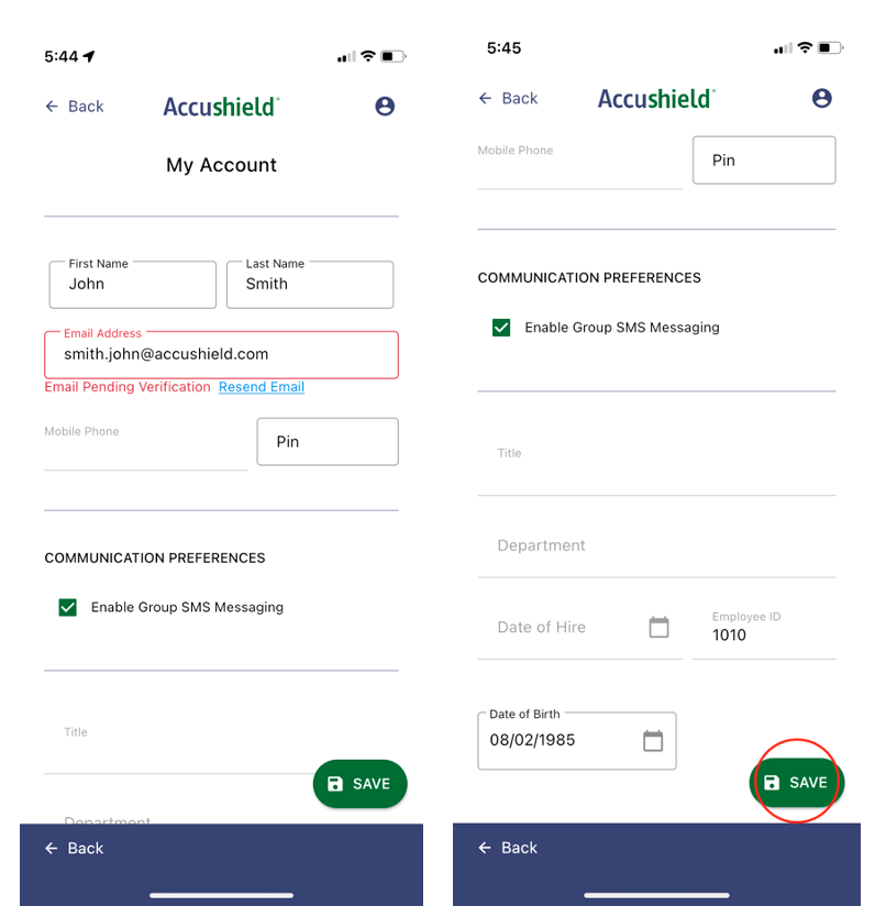 Mobile - Profile Management