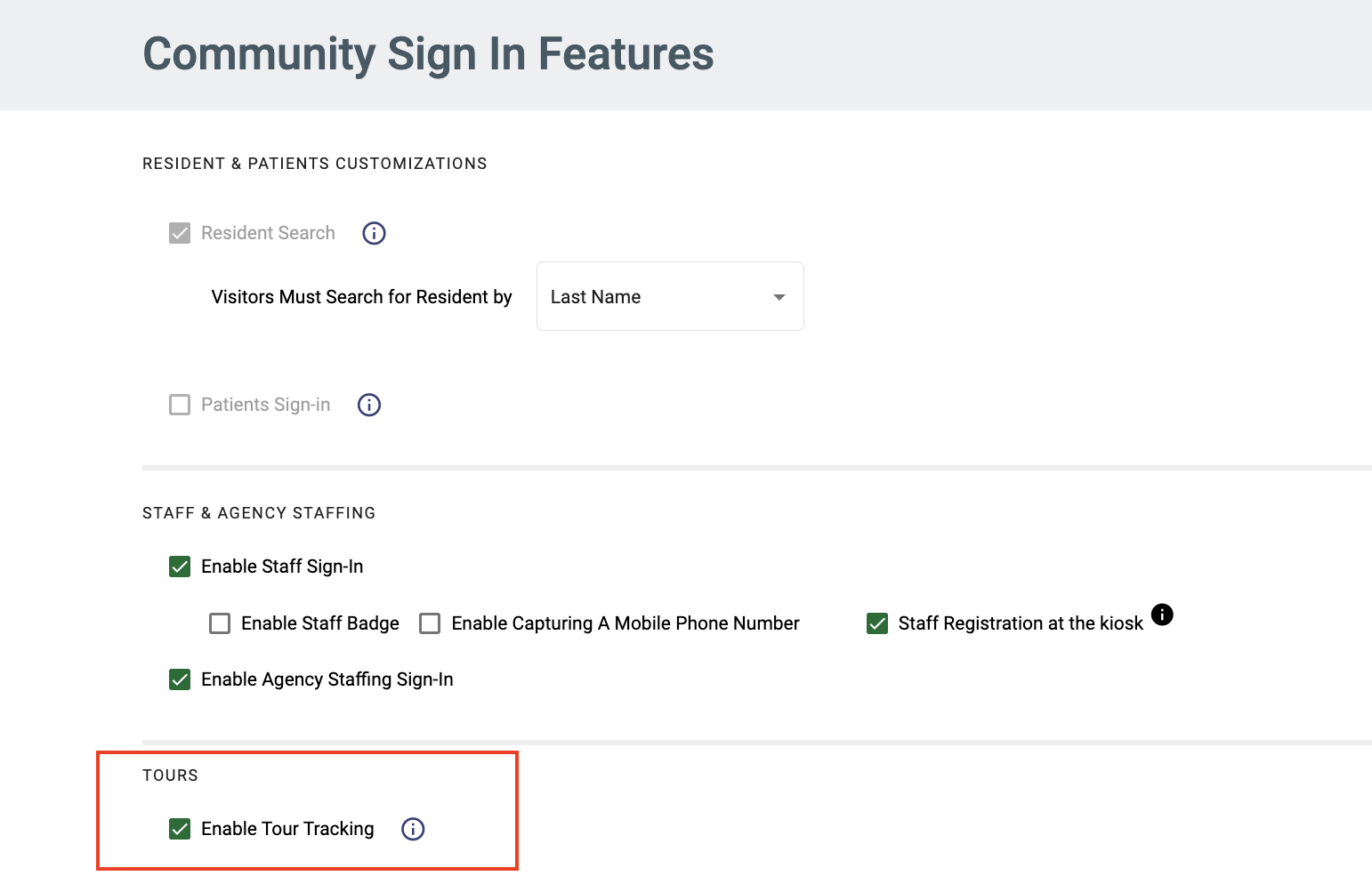 Tour Tracking Through Kiosk & Dashboard