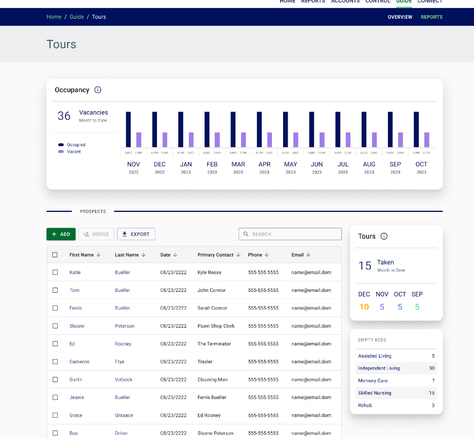 Tour Tracking Through Kiosk & Dashboard