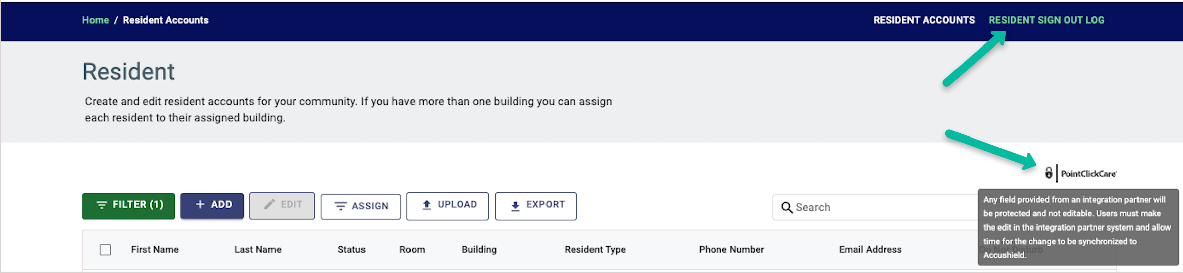 Managing Your Resident Roster