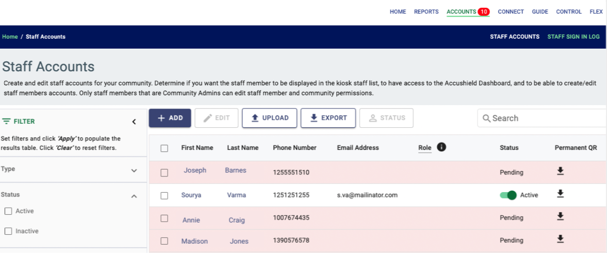 Adding and Editing Staff Members in the Dashboard