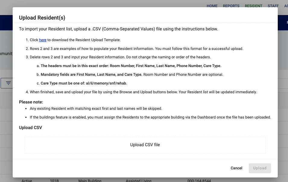 Managing Your Resident Roster